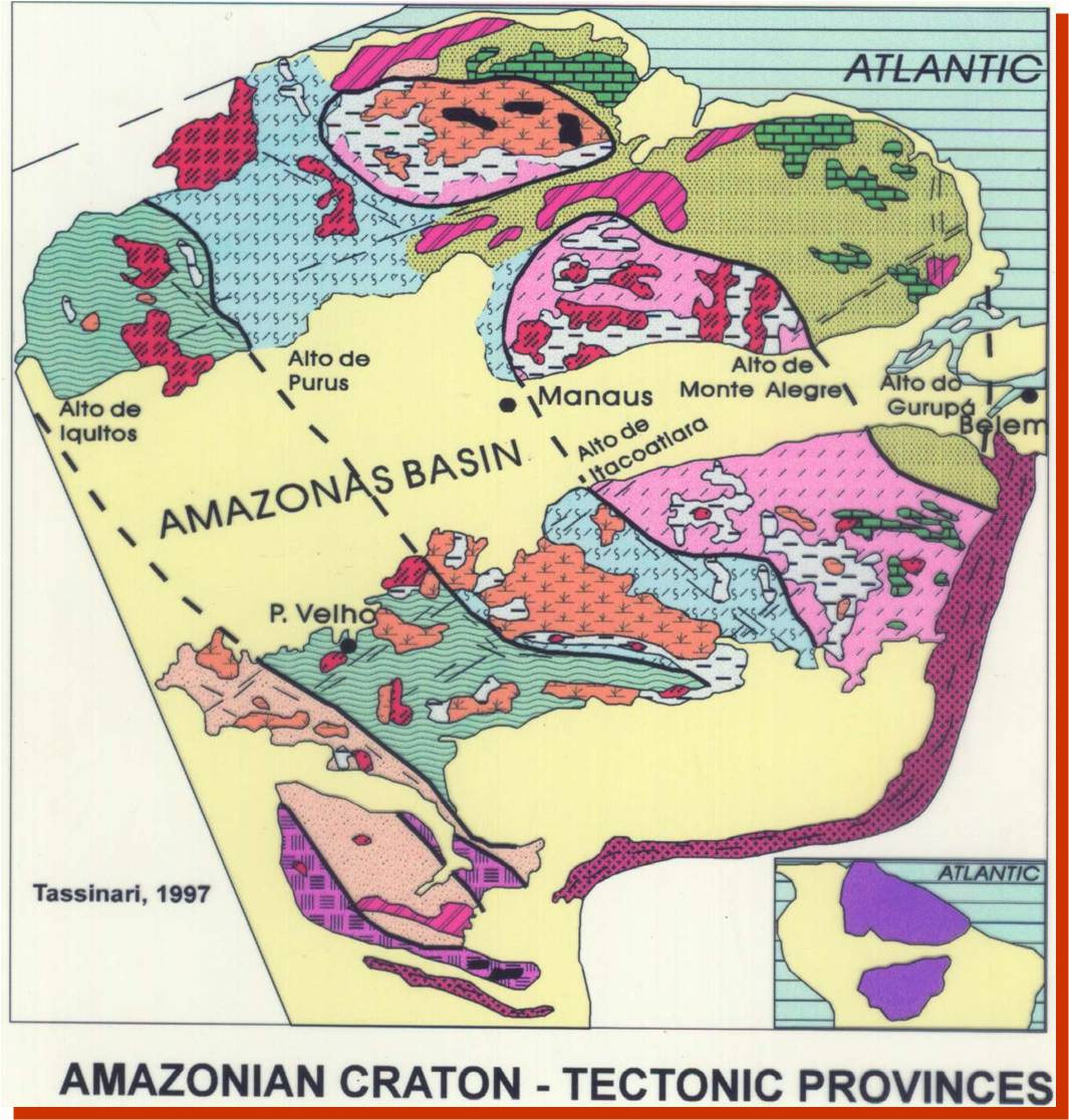 REGIONES CRATONIZADAS SUDAMERICANAS CON EDADES Tm > 1,5 Ga